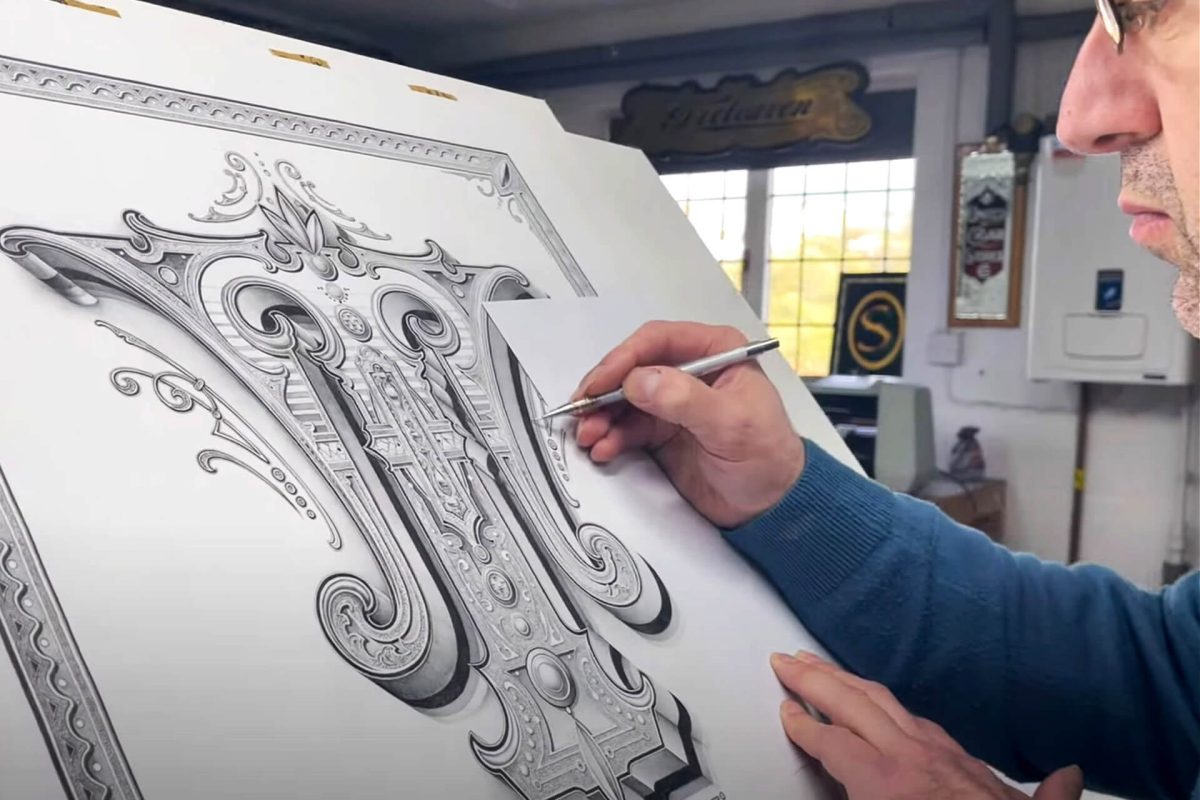 How I made the letter T print - David Smith - Traditional Ornamental ...
